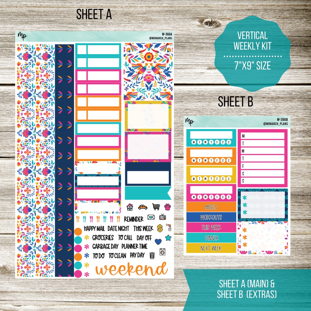 W-366 Fiesta Kit Vertical Weekly Kit - Etsy