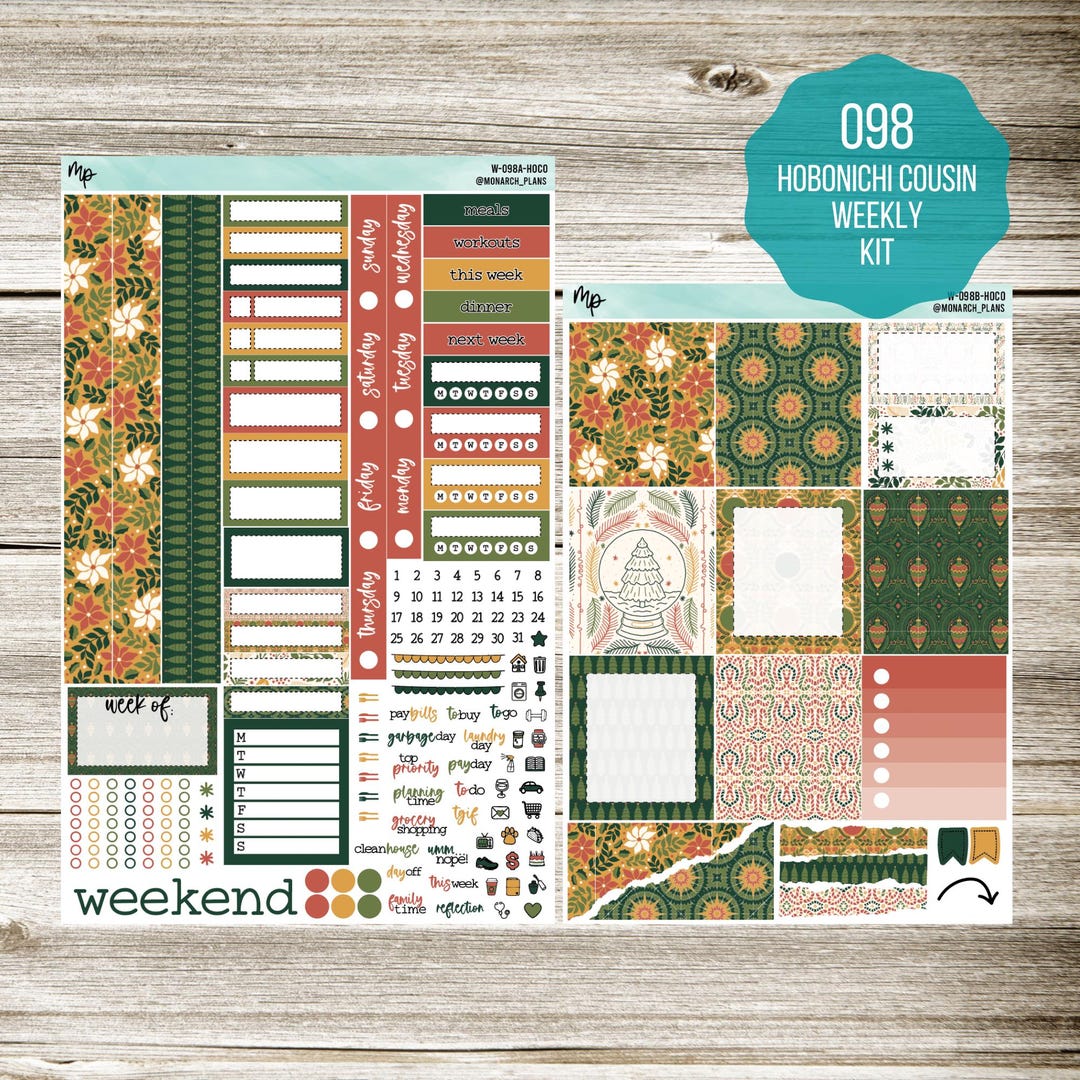 W-098-hoco O Christmas Tree Kit Hobonichi Cousin Weekly Kit A5 Planner ...