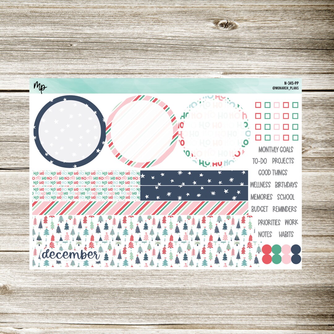N-345 'tis the Season Kit Plum Paper 7x9 Dashboard Page and Notes Page ...