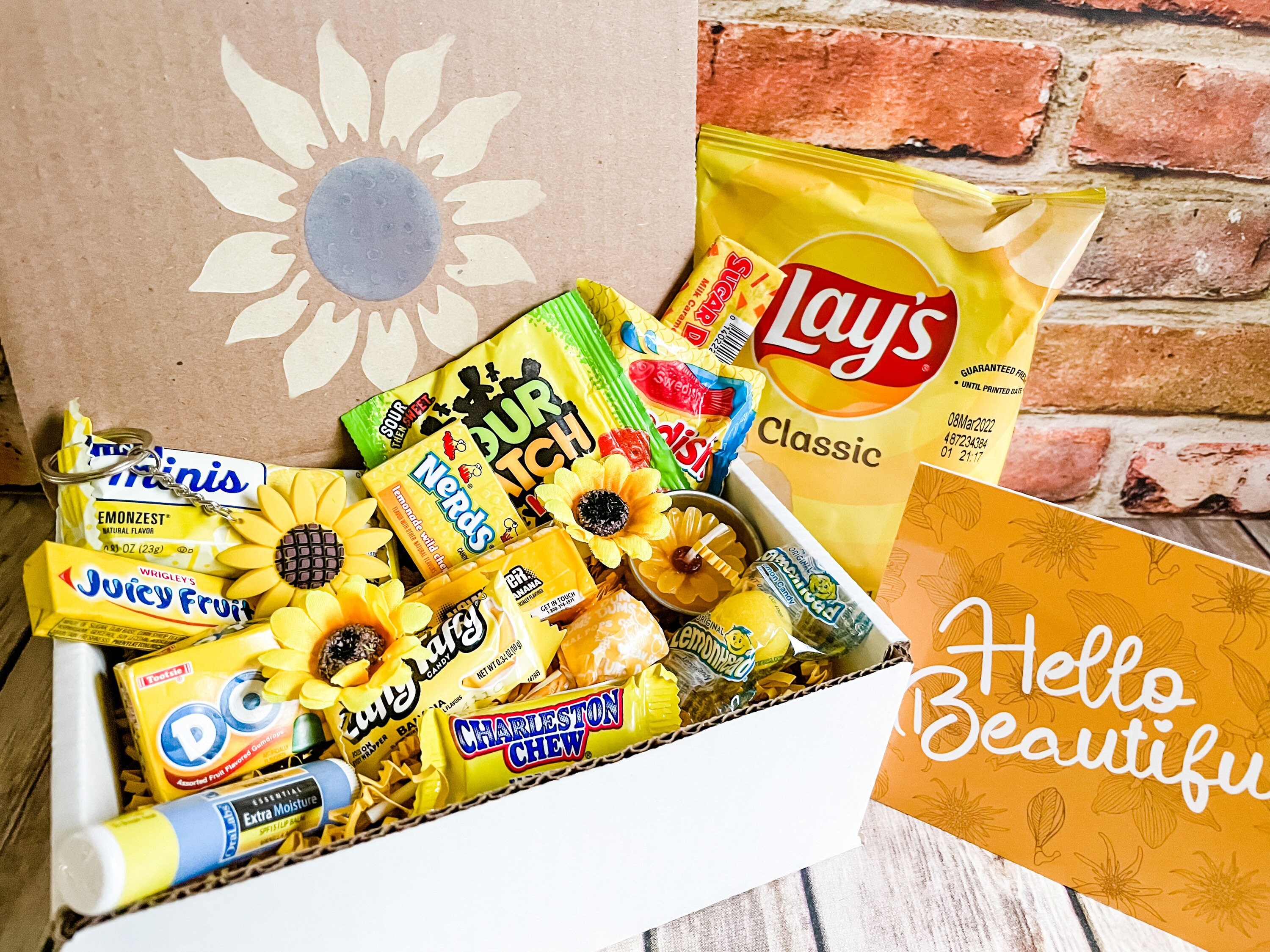 HELLO BEAUTIFUL Sunflower Snack Box Sunshine Gift Yellow - Etsy