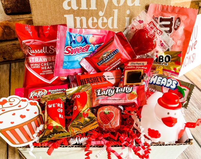 Valentine's Day Care Package With Snacks and Candy / Sending Love Snack ...