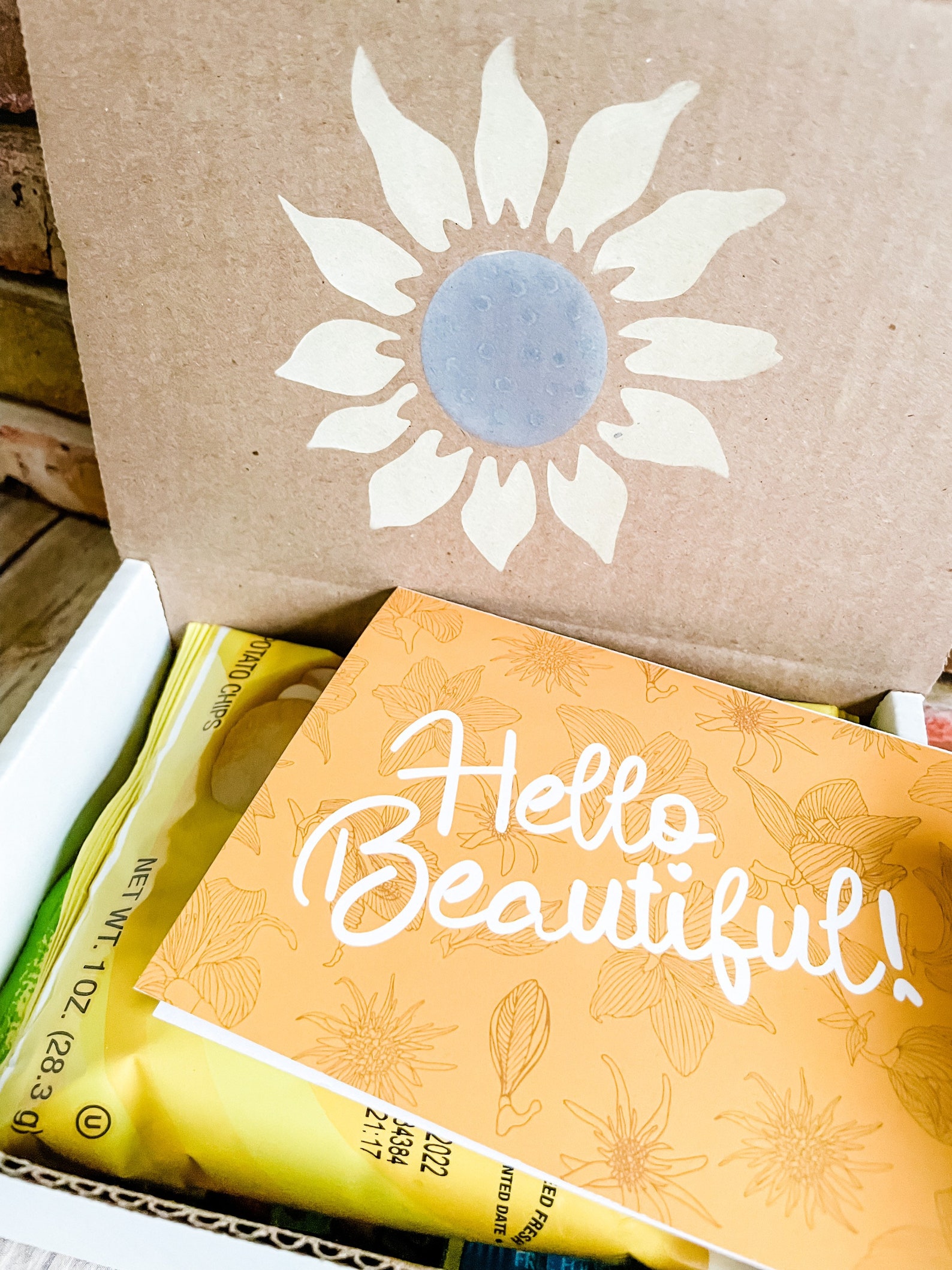 HELLO BEAUTIFUL Sunflower Snack Box Sunshine Gift Yellow - Etsy