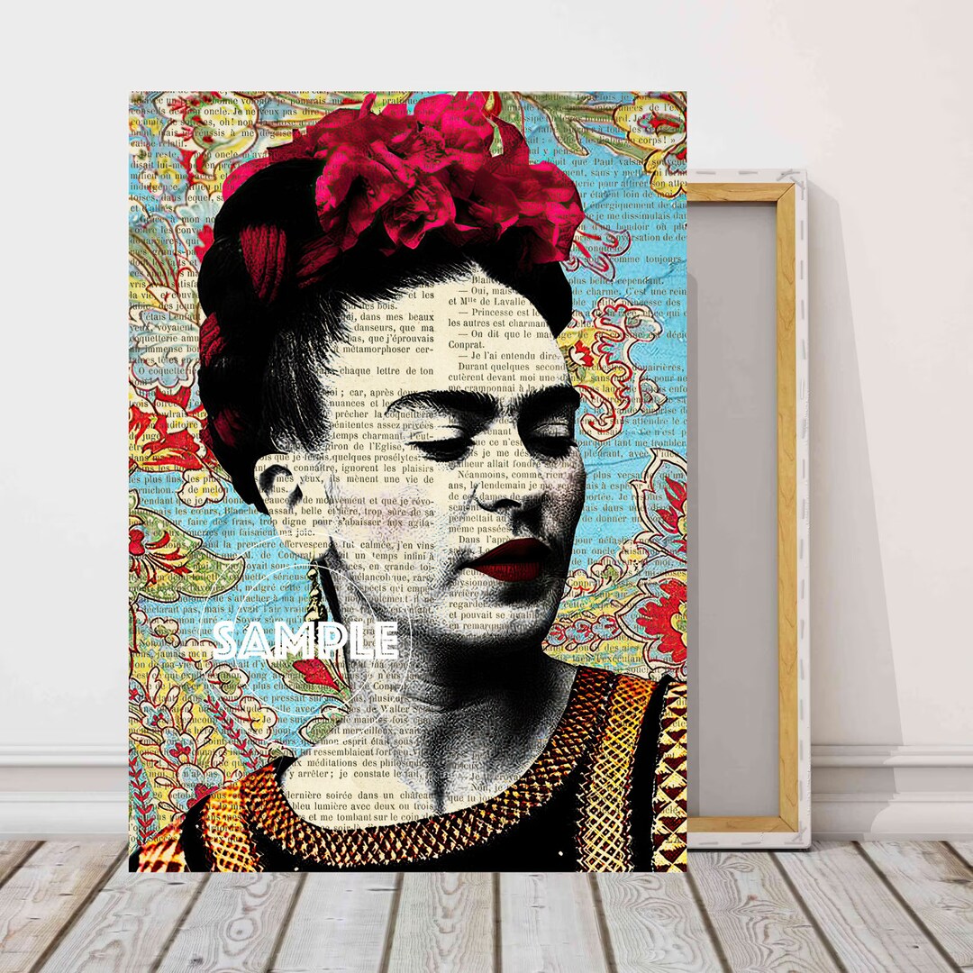 FRIDA KAHLO Leinwandbild Mexikanische Kunstwerk Frida Kahlo gerahmt ...