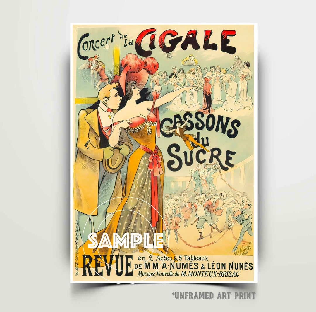 Retro French Art Print Risqué Burlesque Art Nouveau Theatre Poster ...