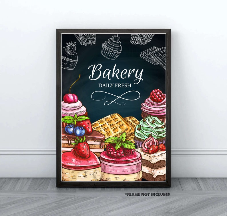 Awesome Retro Style Food Posters Cakes Ice Cream Baking - Etsy UK