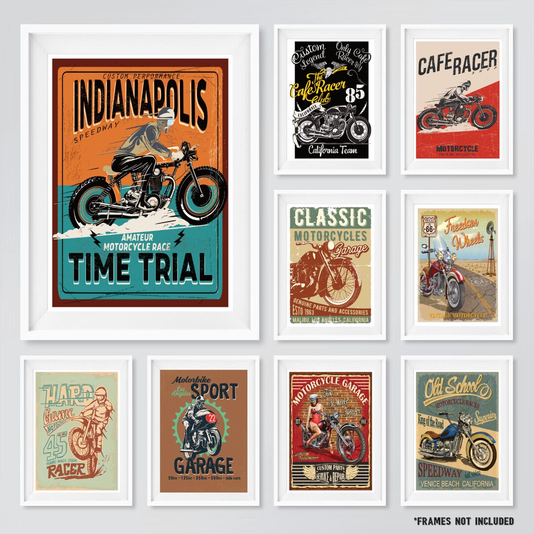 Superb Retro Style Motorbikes Motorcycle Club Digital Pop Art - Etsy