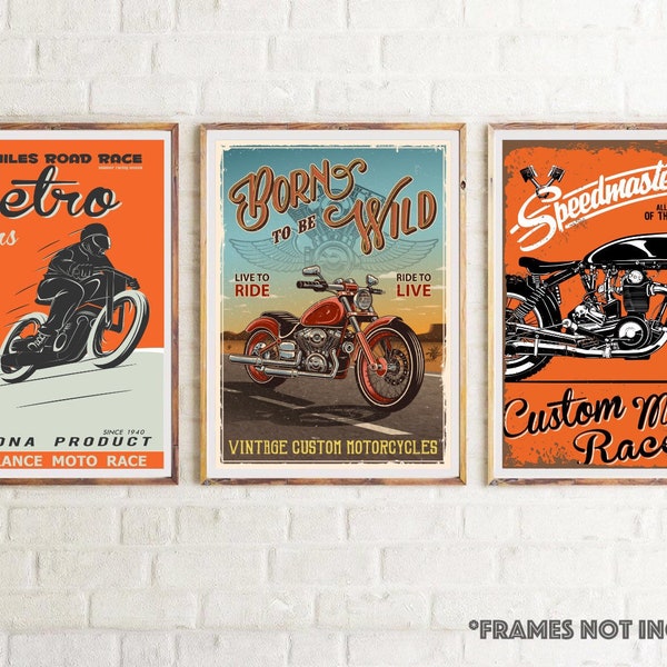 Motorcycle Poster - Etsy