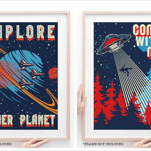 Retro Sci-fi Pop Art Space Poster Prints A4 A3 A2 Futuristic - Etsy