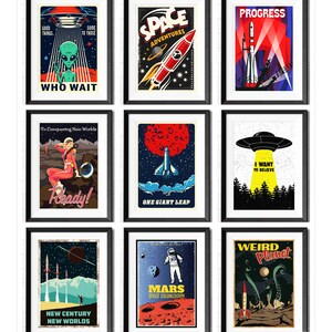 Retro Sci-Fi Pop Art Space Poster Prints A4 A3 A2 Futuristic | Etsy