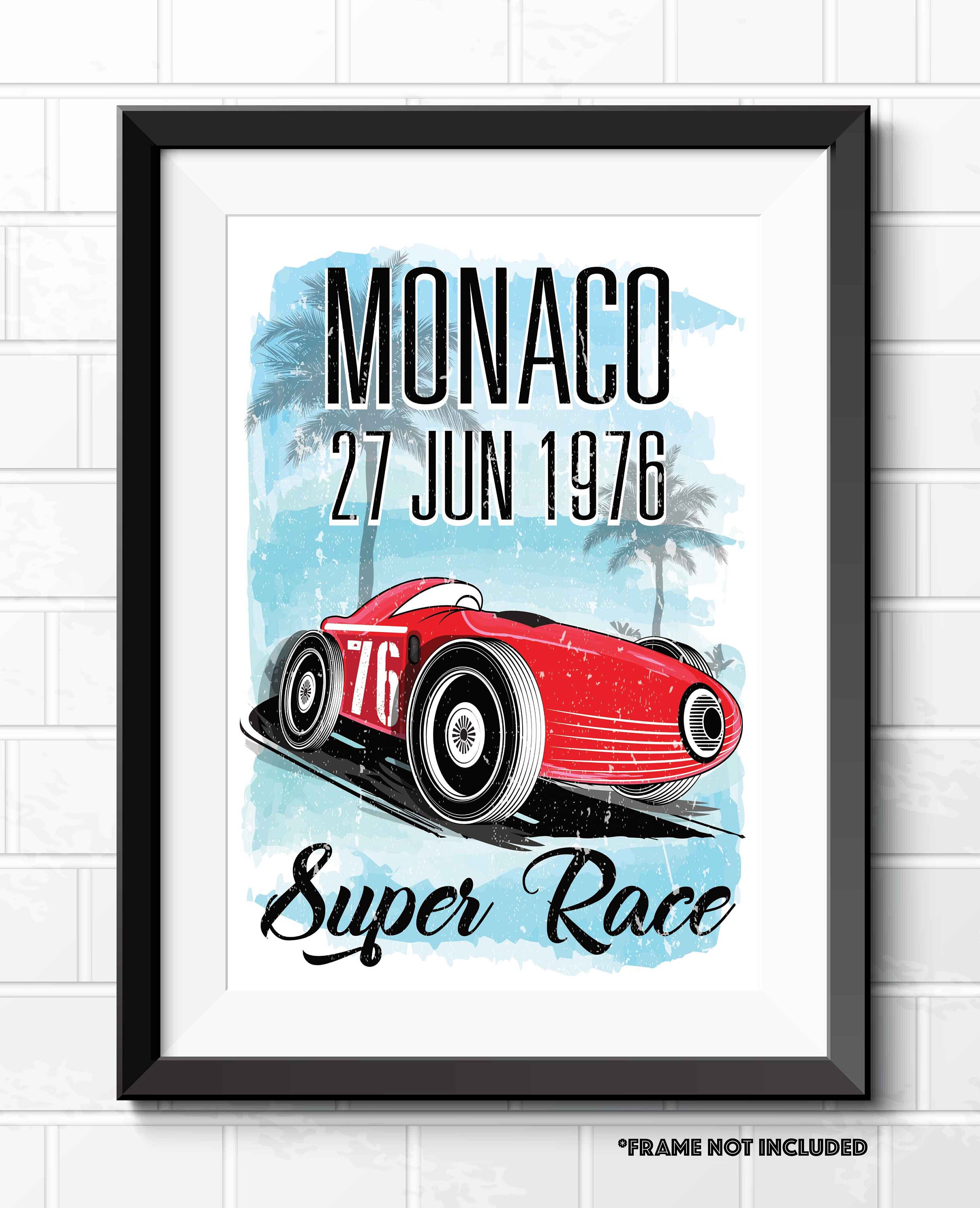 Retro Style Motor Racing Monaco Grand Prix Vintage Cars Hot | Etsy UK