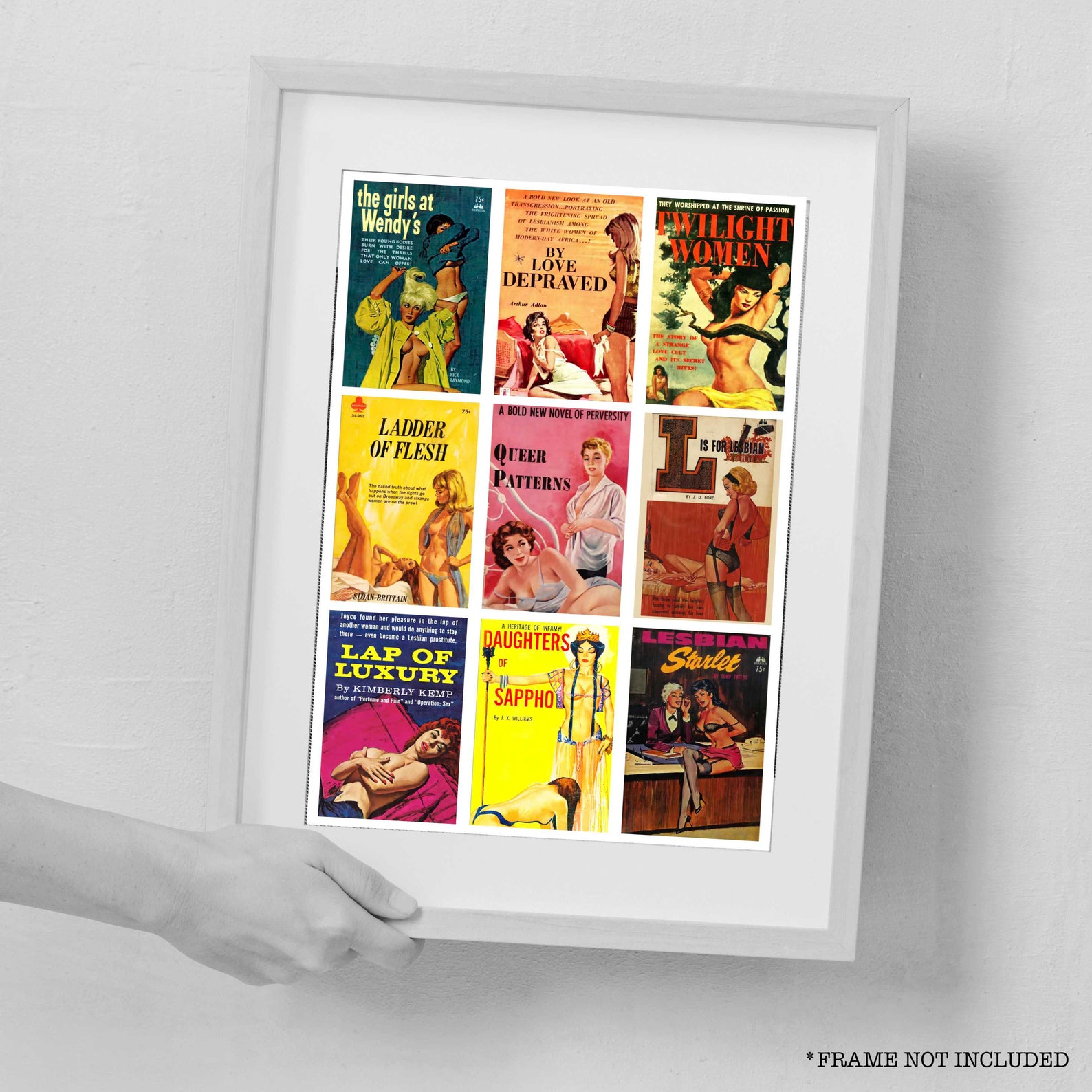 Lesbian Pulp Fiction Book Cover Art Prints Collage Fine - Etsy