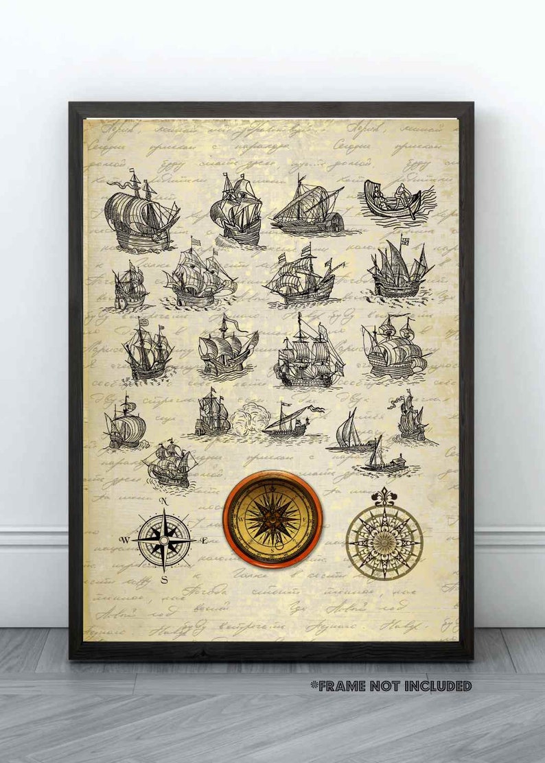 Nautical Octopus Moby Dick The Kraken Anchor Artwork A4 A3 A2 Etsy