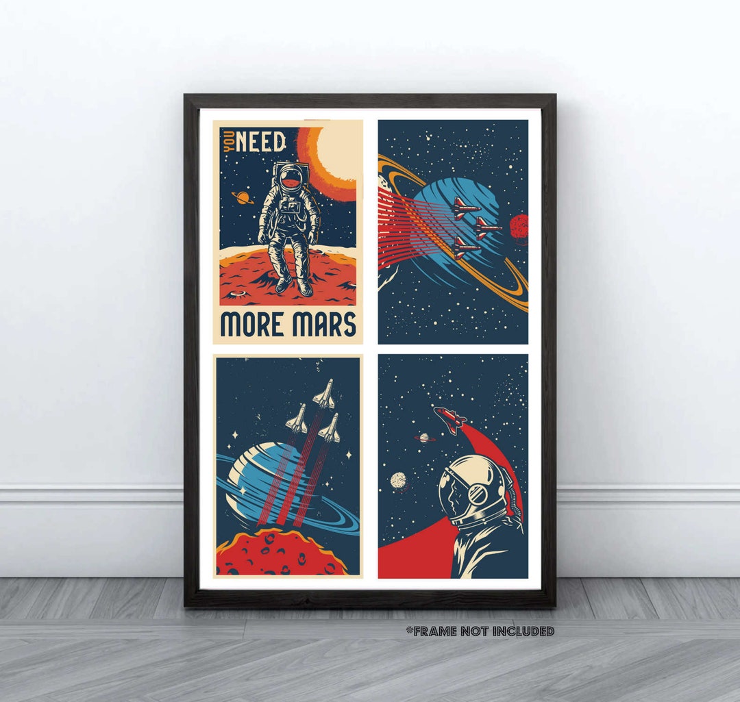 Collage Poster Retro Sci-fi Pop Art Space Poster Prints Unframed A4 A3 ...