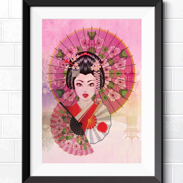 Geisha Print - Etsy UK