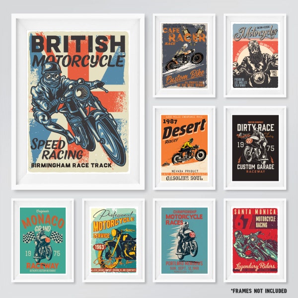 Motorcycle Posters - Etsy