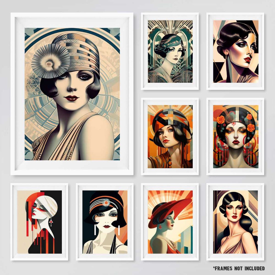 ART DECO Art Prints Art Deco Ladies Art Deco Wall Art - Etsy