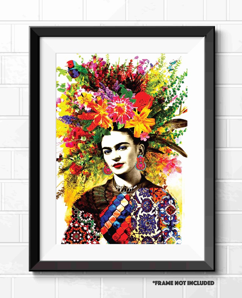 Mexico Frida Kahlo Floral Art Prints A4 A3 Frida Kahlo Flowers | Etsy