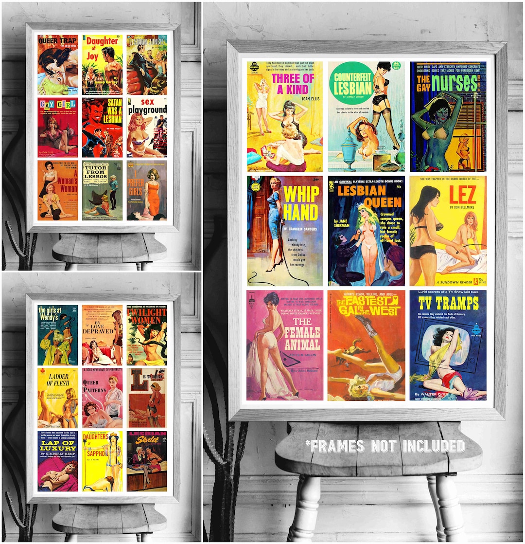 Lesbian Pulp Fiction Book Cover Art Prints Collage Fine Art Poster