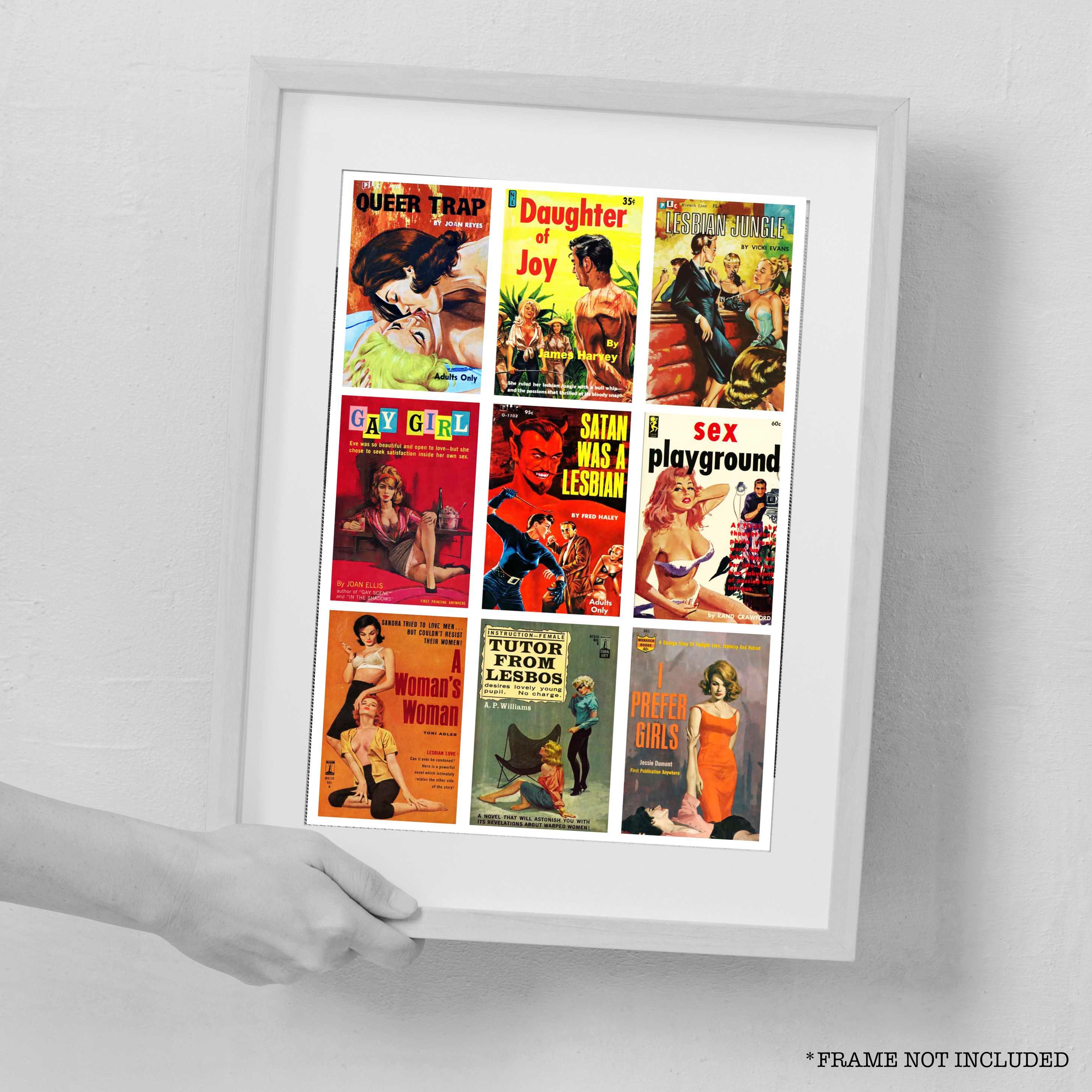 Lesbian Pulp Fiction Book Cover Art Prints Collage Fine Etsy Uk