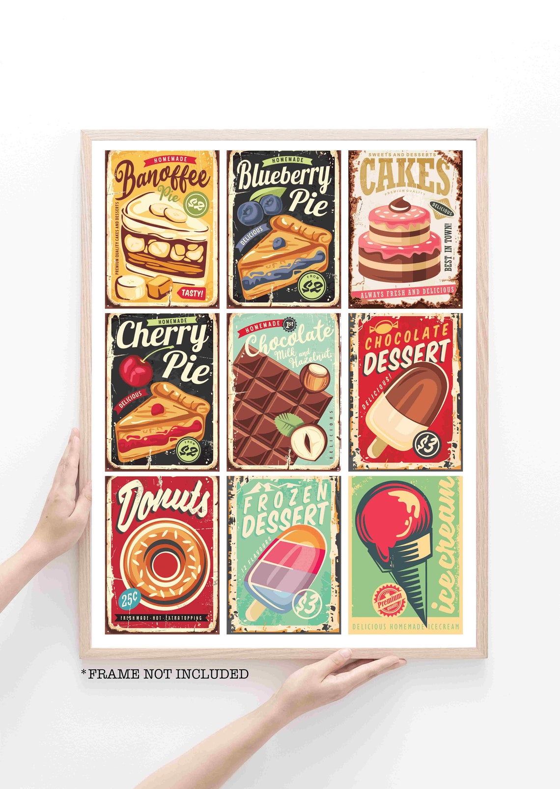 Awesome Retro Style Food Collage Poster Cakes Chocolate - Etsy UK