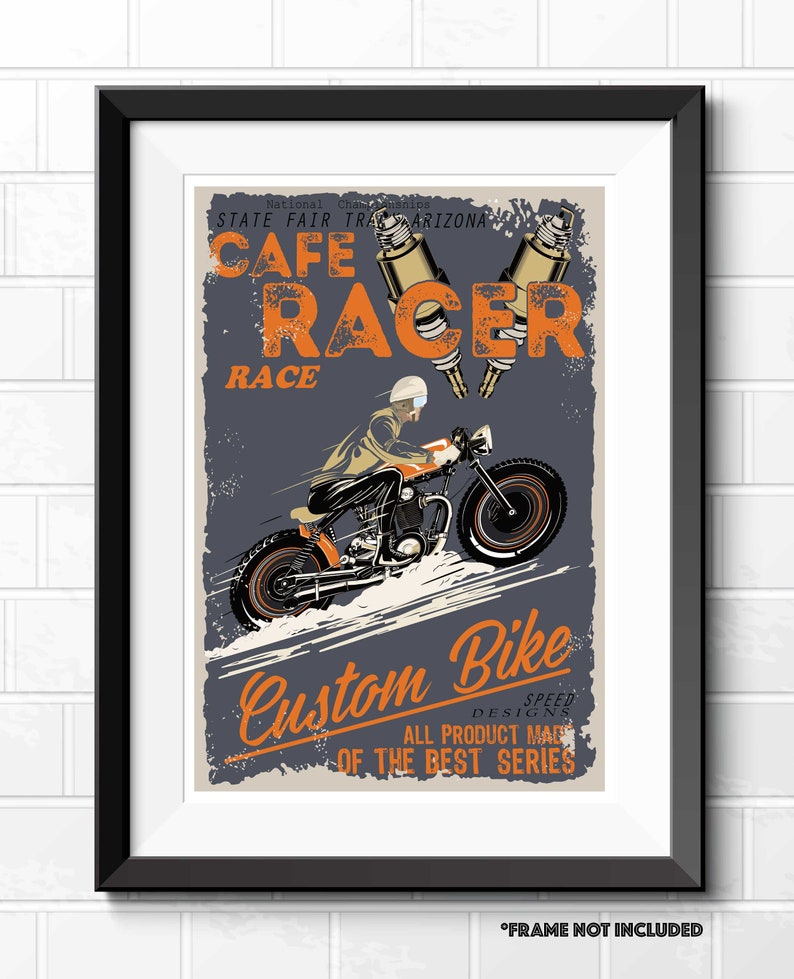 Superb Retro Style Motorbikes Motorcycle Club Digital Pop Art - Etsy