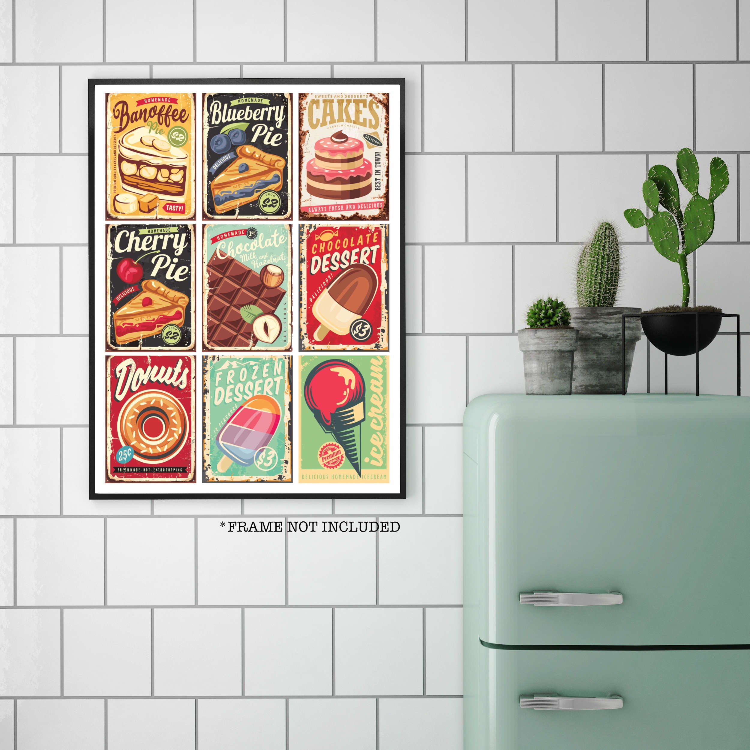 Awesome Retro Style Food Collage Poster Cakes Chocolate - Etsy UK