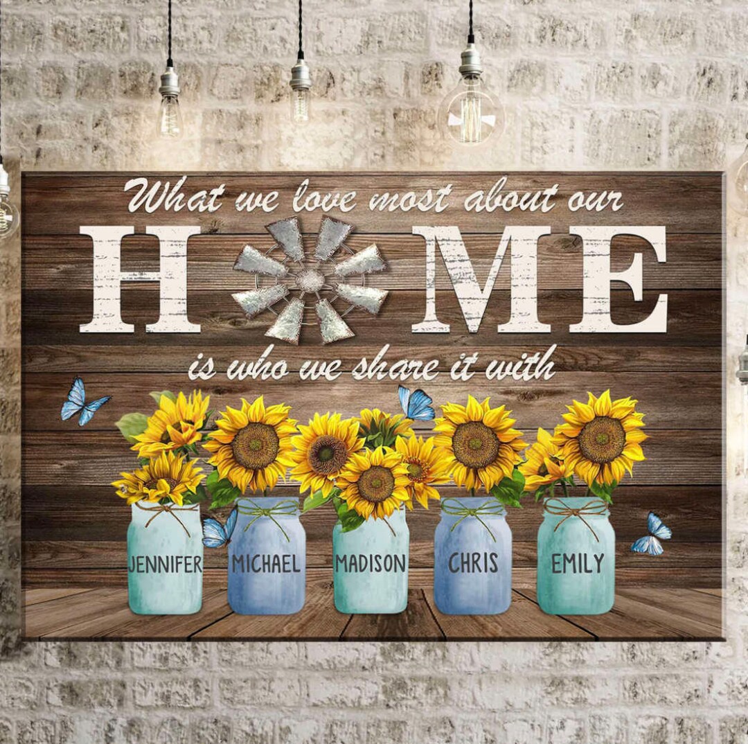 Custom Family Names Gift Print Family Names Home Personalised Art Print ...
