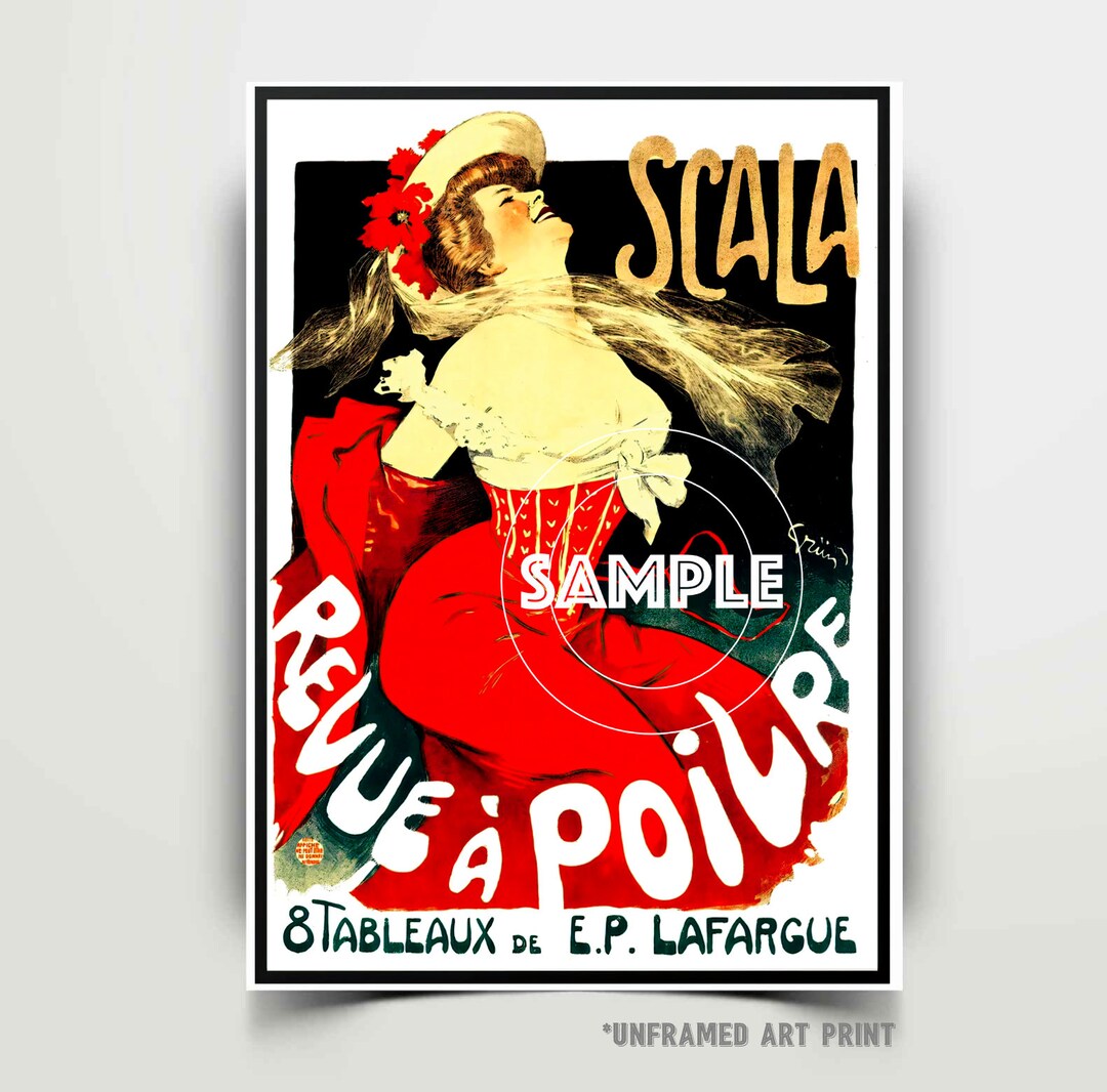 Retro French Art Print Risqué Burlesque Art Nouveau Theatre Poster ...