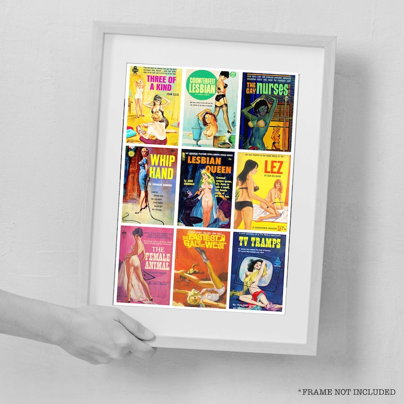 Lesbian Pulp Fiction Book Cover Art Prints Collage Fine Etsy Uk