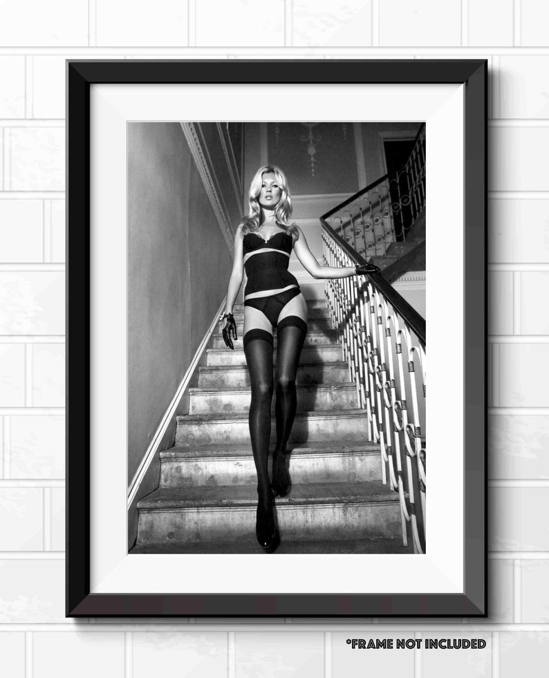 Sexy Kate Moss Black And White Photo Poster Prints A1 A2 A3 A4 Etsy
