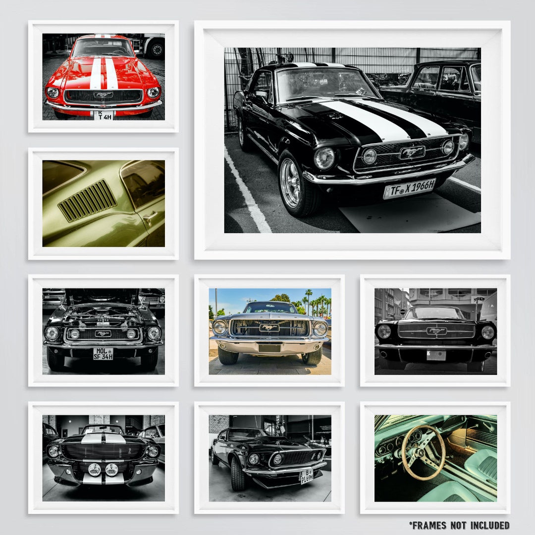 9 Classic Mustang Muscle Car Art Poster Prints A4 A3 A2 A1 Classic ...