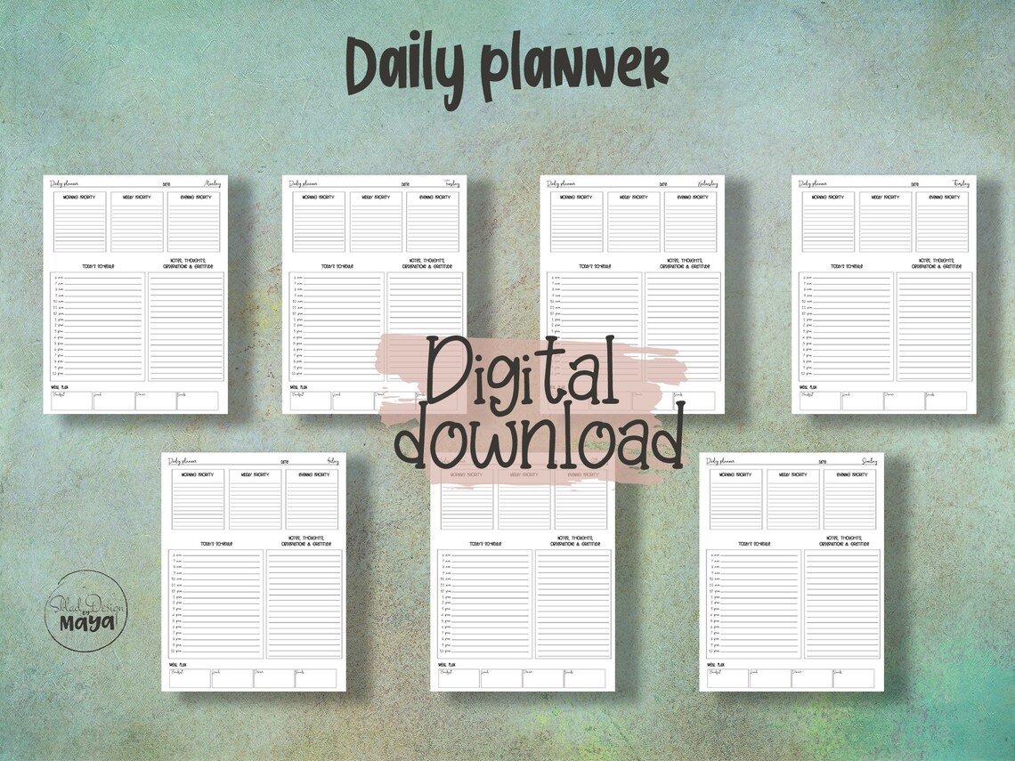 Daily Planner Priority Printable Planner Digital Download - Etsy