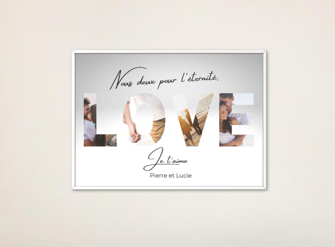Personalized LOVE Poster With Photos – Couple Gift, Wall Decoration ...