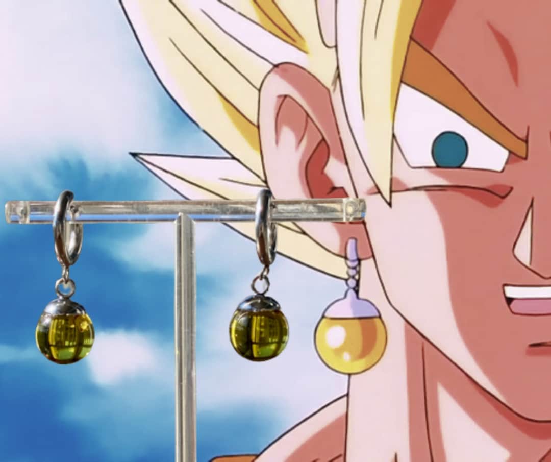 Potara Earrings, Anime Accessory to Wear, Dragon Ball Inspired, Yellow ...