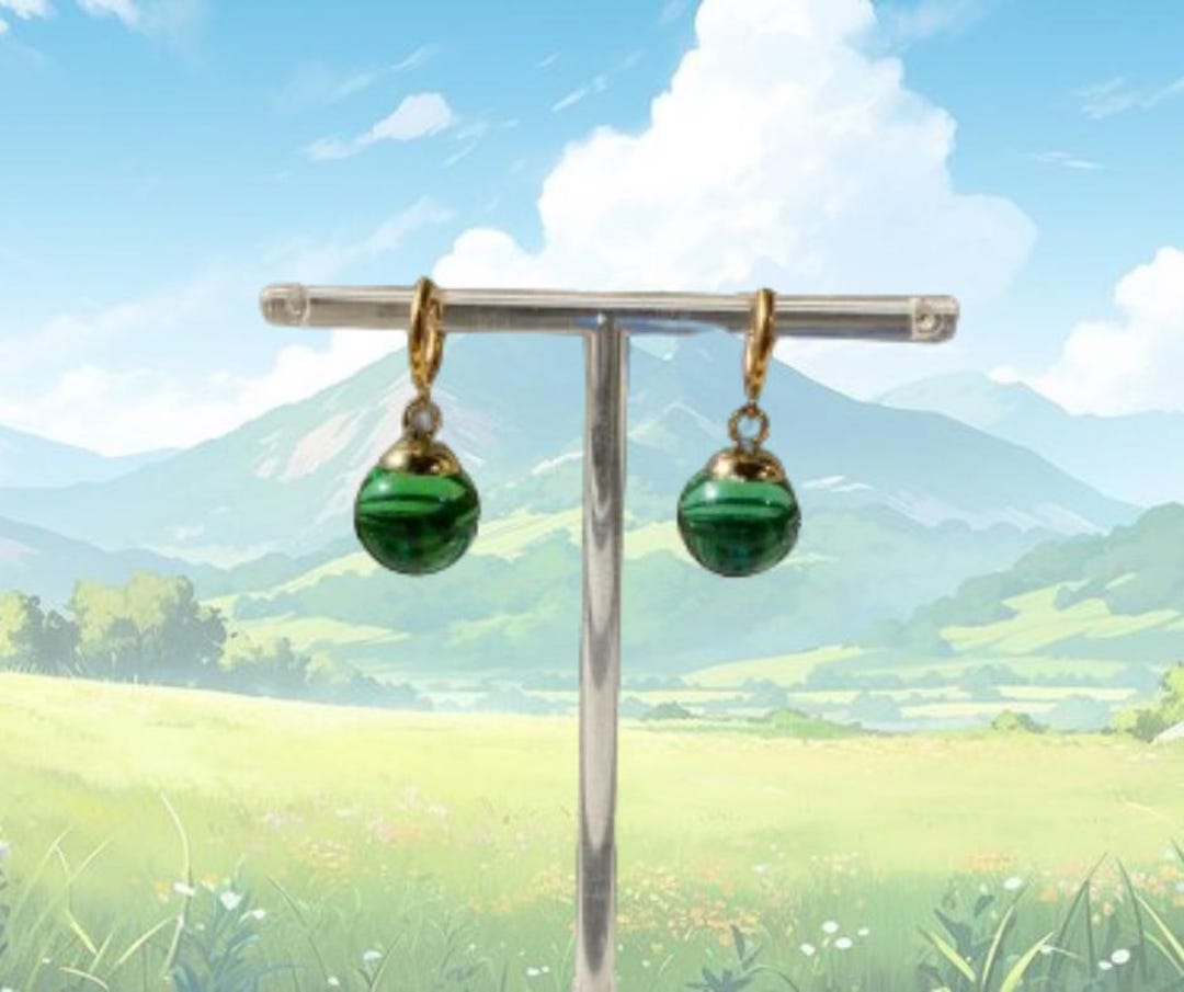 Green Potara Earrings- Gold - Etsy