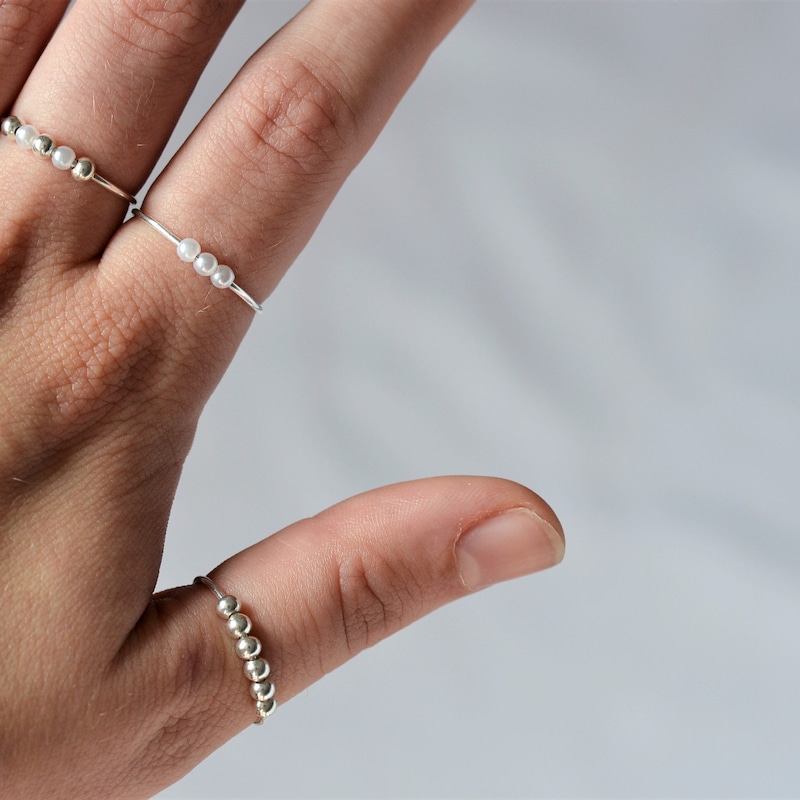 Fidget Spinner Ring Pearl - Etsy UK