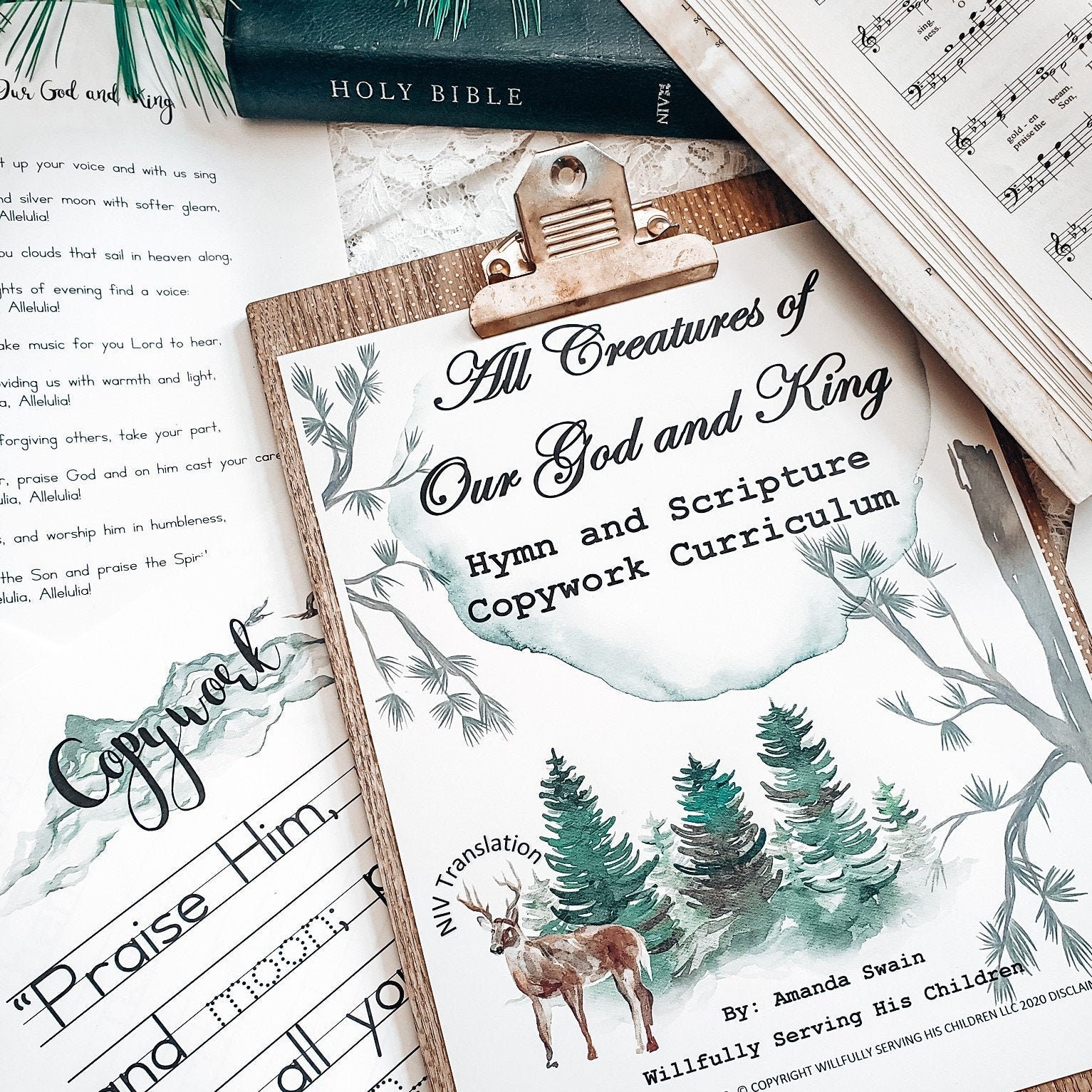 Homeschool Bible Scripture Copywork Pages Charlotte Mason Education ...