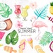 Tropical Clipart, Watercolor Summer, Palm Leaves Clipart, Tropical ...