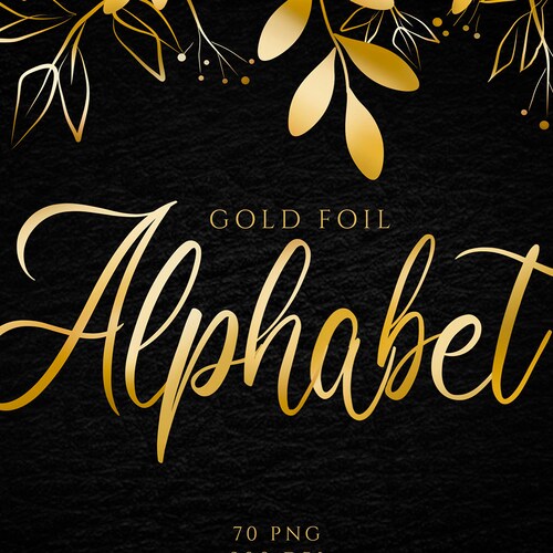 Gold Foil Alphabet Gold Letters Clipart Metallic Font Clip - Etsy