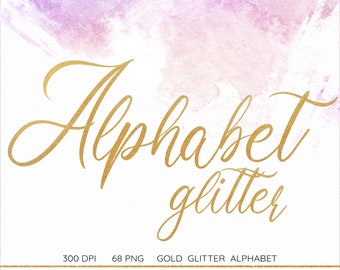 Gold Foil Alphabet, Gold Letters Clipart, Metallic Font Clip Art ...