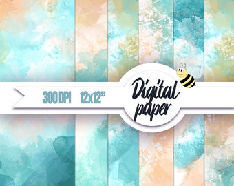 Watercolor Digital Download Background Ombré Peach Commercial Use - Etsy