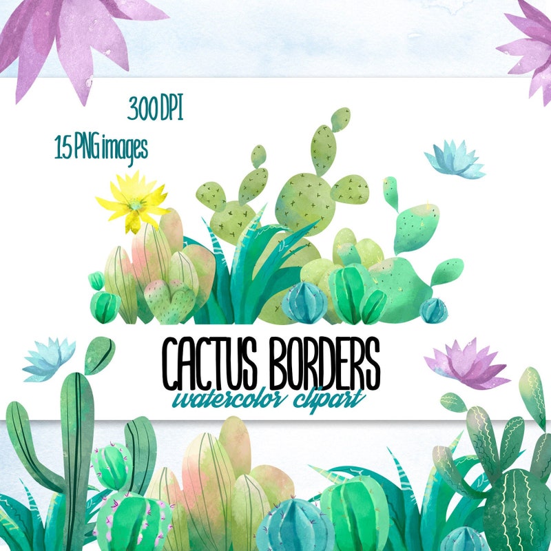 Cactus Border Svg - Etsy
