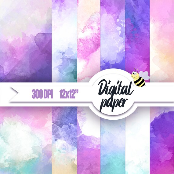 Pastel Watercolor Digital Paper Watercolor Background | Etsy