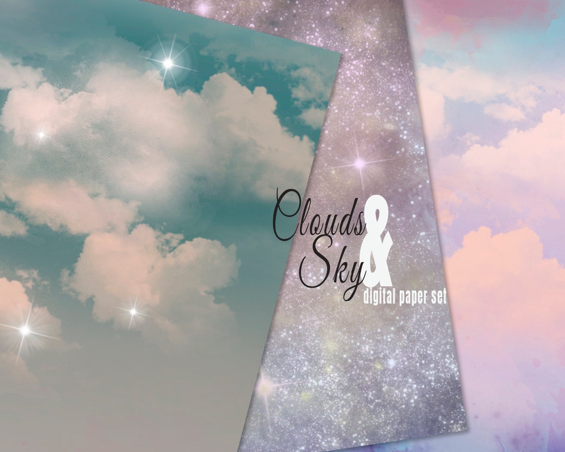 Cloud Digital Paper, Clouds Backgrounds, Night Sky Texture, Dramatic ...