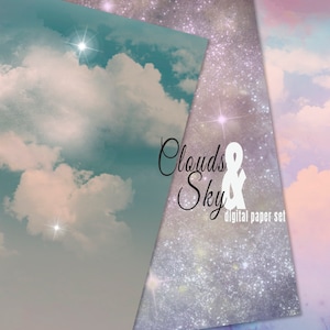 Cloud Digital Paper, Clouds Backgrounds, Night Sky Texture, Dramatic ...