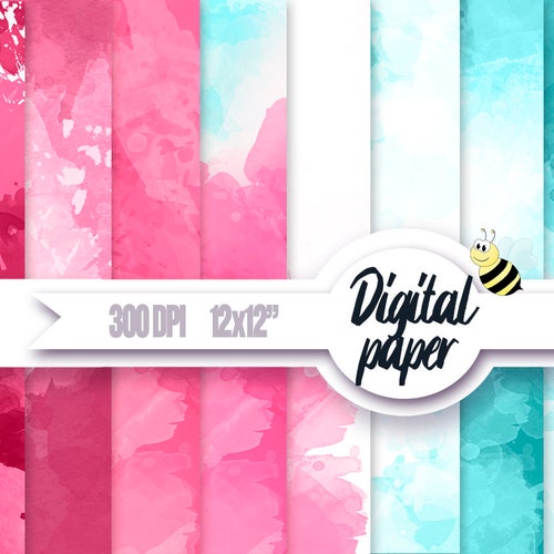 Pastel Watercolor Digital Paper Watercolor Background - Etsy