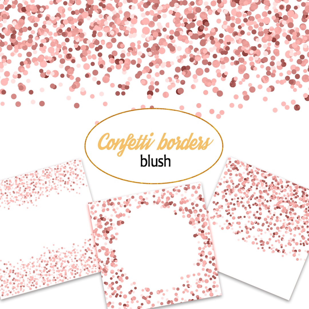 Watercolor Blush Confetti, Pink Confetti Clipart, Blush Party Confetti ...