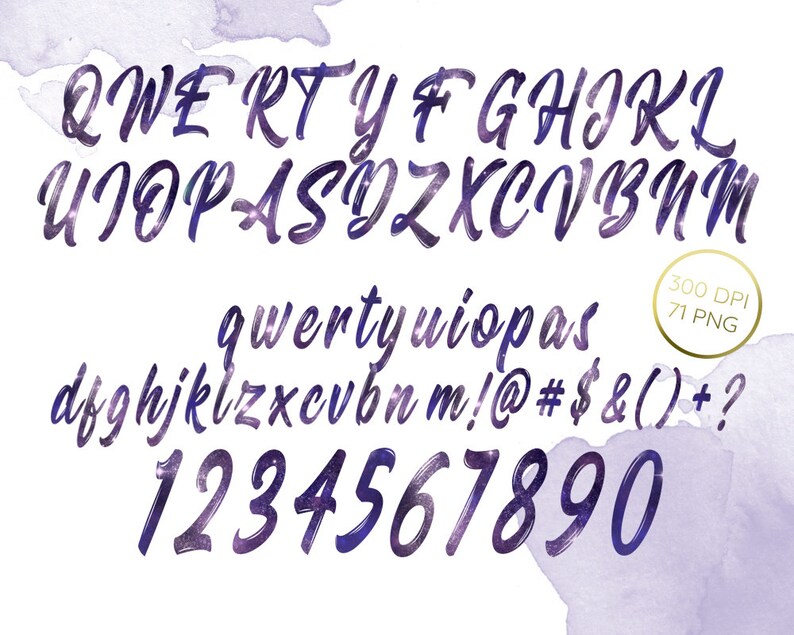 Galaxy Watercolor Alphabet Galaxy Letters Clipart Decorative | Etsy