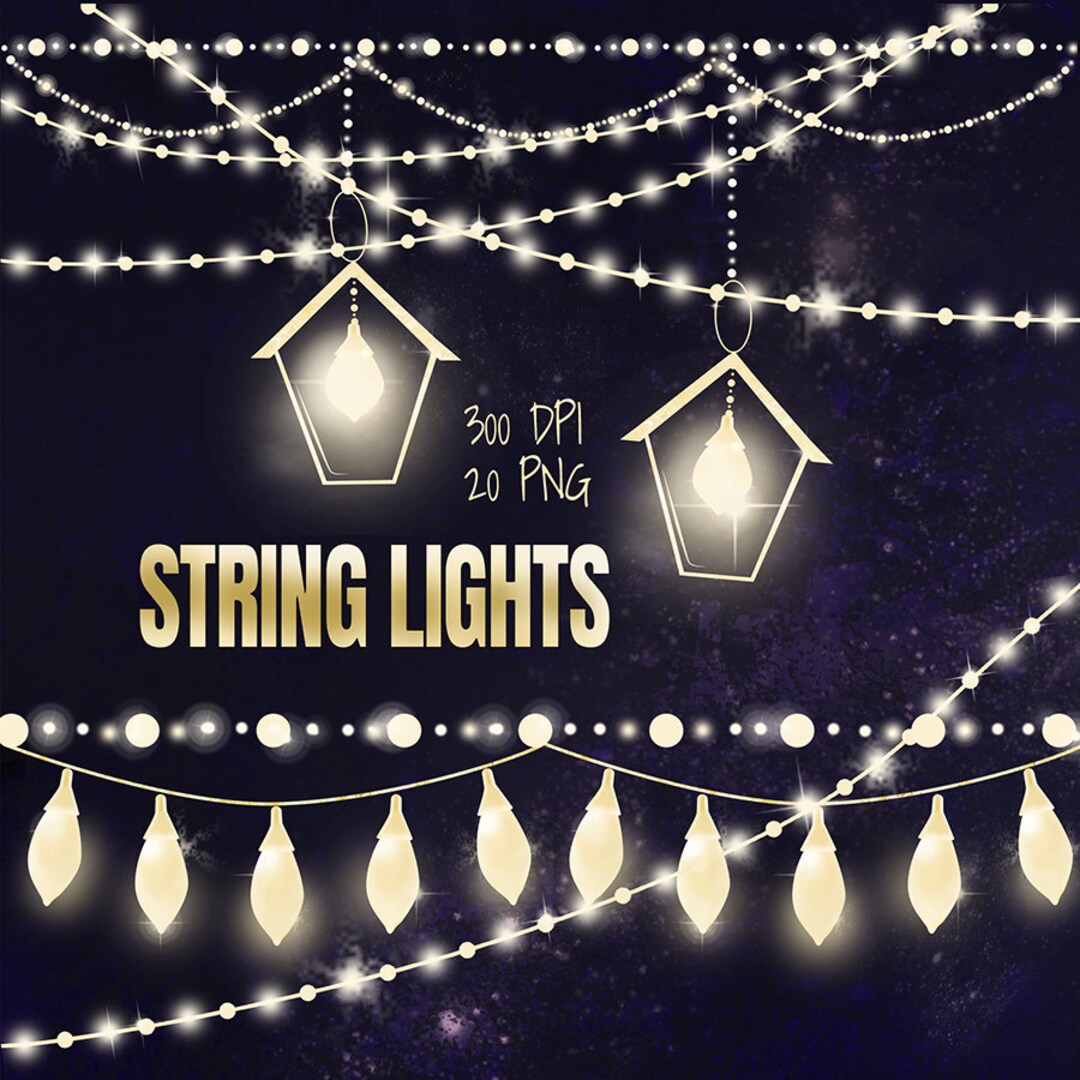 String Lights Clipart, Fairy Lights Clip Art, Party Lights Clipart ...