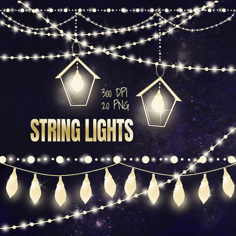String Lights Clipart Fairy Lights Clip Art Party Lights - Etsy